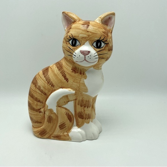 Cats & Yarn | Accents | Vintage Cats Yarn Hand Painted Orange Tabby Cat ...
